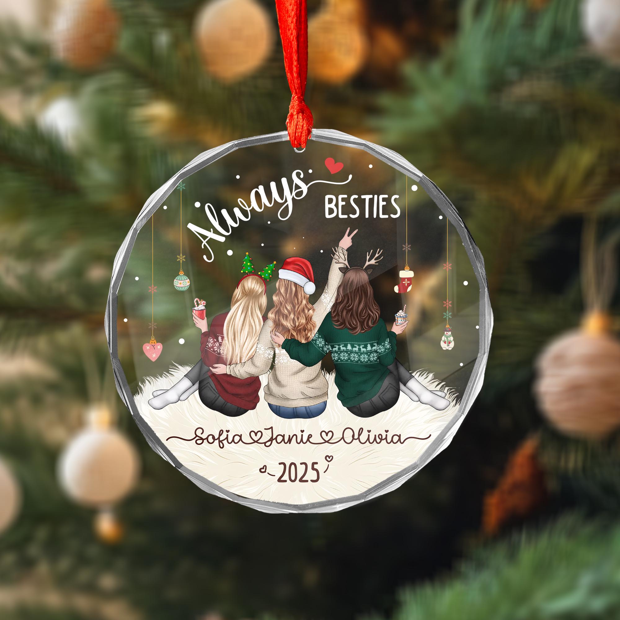 Custom Besties Christmas Ornament – Personalized Best Friend & Sister ...