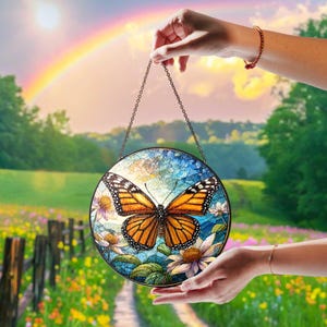 Butterfly Stained Glass, Insect Art Window Hangings, Fly Insect Monarch ...