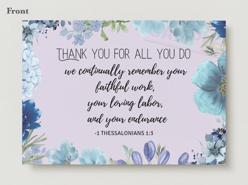 JW Thank You Greeting Card With Bible Scripture JW GIFT for Elder ...