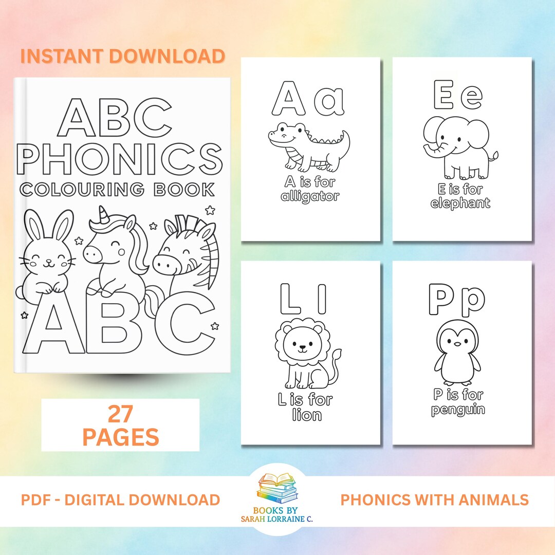 Colouring Book | Animal Phonics | Early Learning ABC (digital Download ...