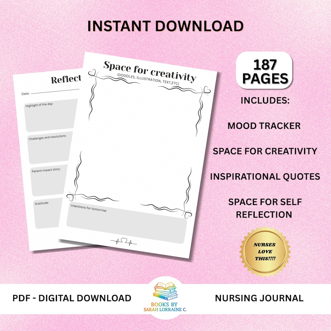 Nurse Self-reflection Journal – Mood Tracker, Quotes (printable PDF) - Etsy
