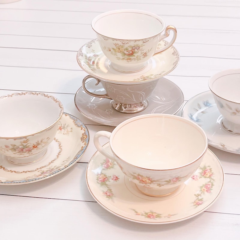 Vintage Mismatch Tea Cups - Etsy