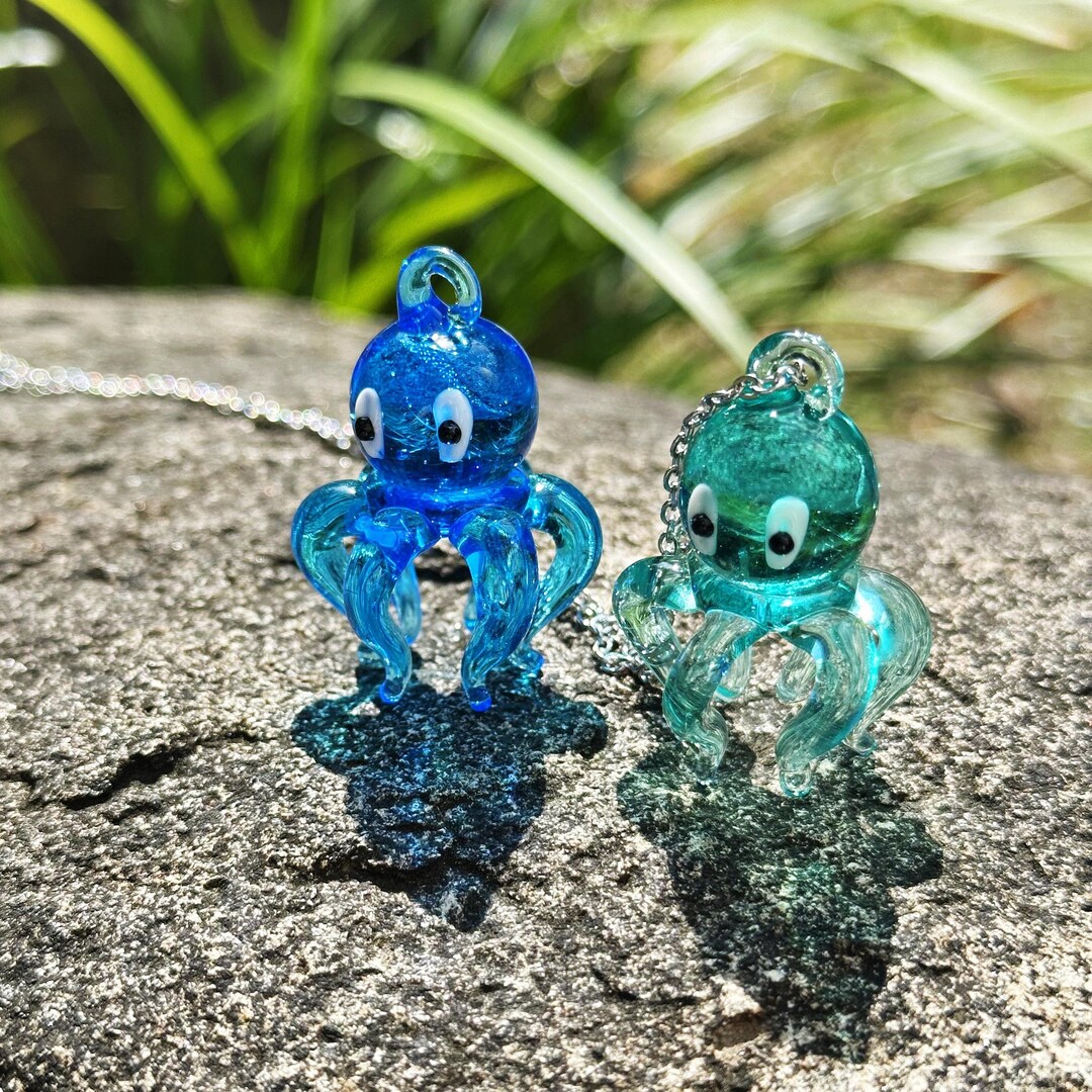 Marine Glass Octopus Necklace, Clear Octopus Necklace, Octopus Animals ...