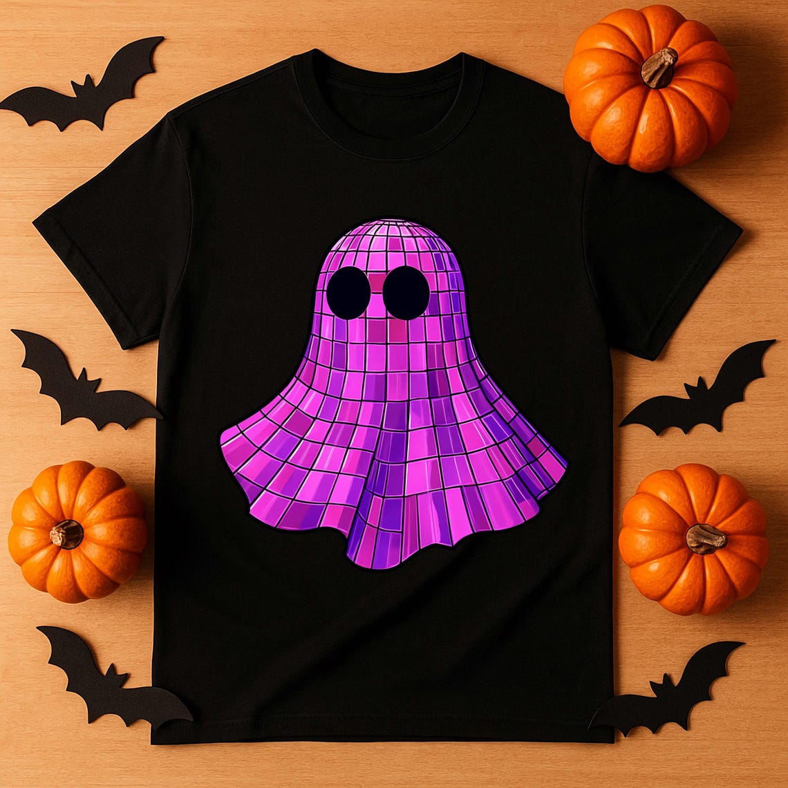 Pink Disco Ghost PNG – Cute Retro Halloween Sublimation Design, Sparkly ...