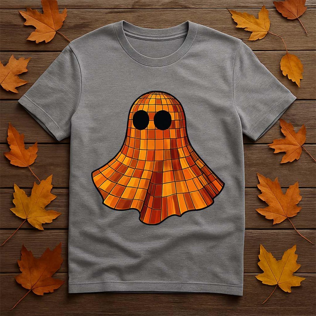 Orange Disco Ghost PNG – Cute Retro Halloween Sublimation Design ...