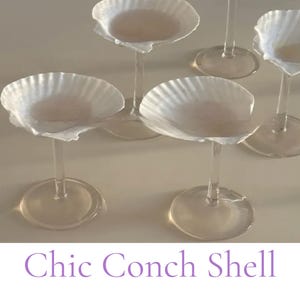 Elegant Tall Handmade Conch Scallop Shell Goddess Flute Glass Wine ...
