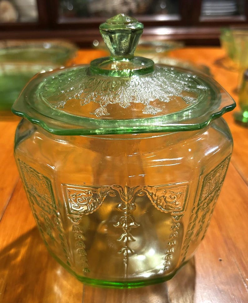 Rare Princess Depression Glass Cookie Jar With Lid - Etsy