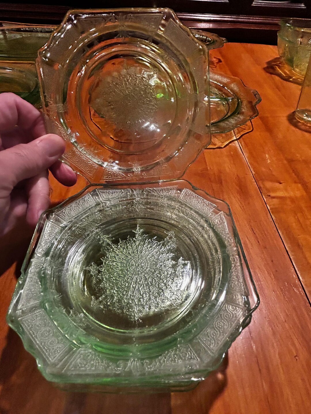 Depression Glass Princess Green Set of 4 Sherbet Plates - Etsy
