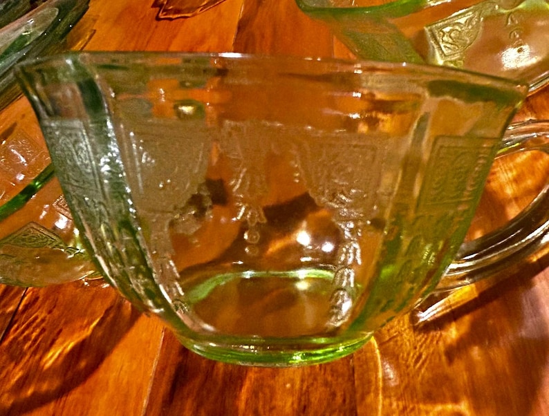 Depression Glass Princess Green Cups Set of 3 - Etsy
