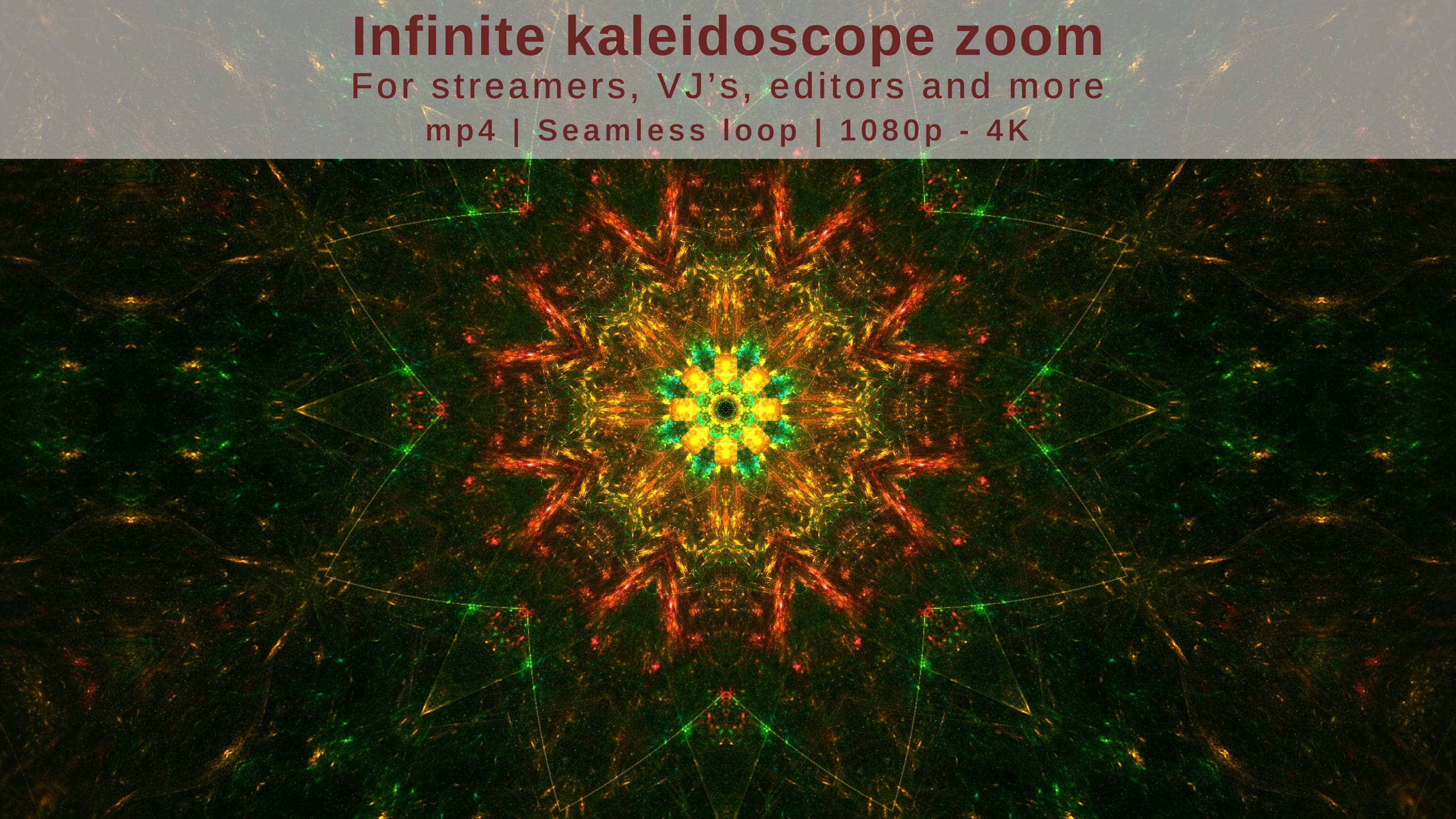 VJ Loops Infinite Zoom Background, Psychedelic Kaleidoscope Video ...