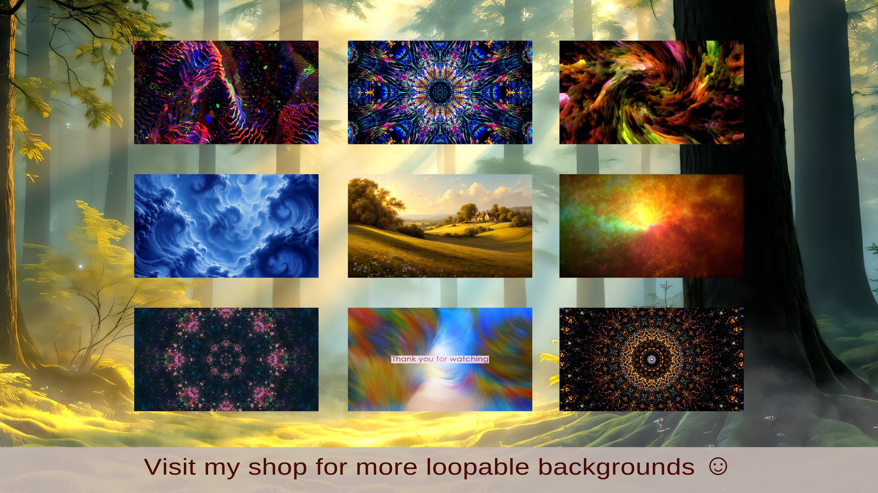Loopable Animated Background Forest Scene 1080p, Relaxing Nature Video ...