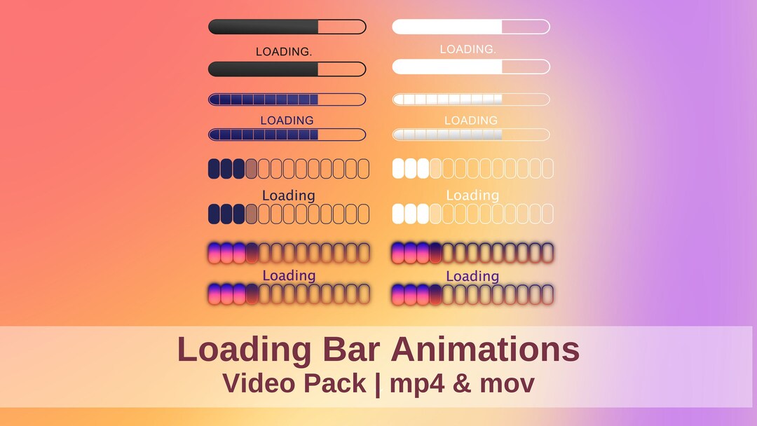 Loading Bar Animation Video Pack - Motion Graphic for Waiting Screen ...