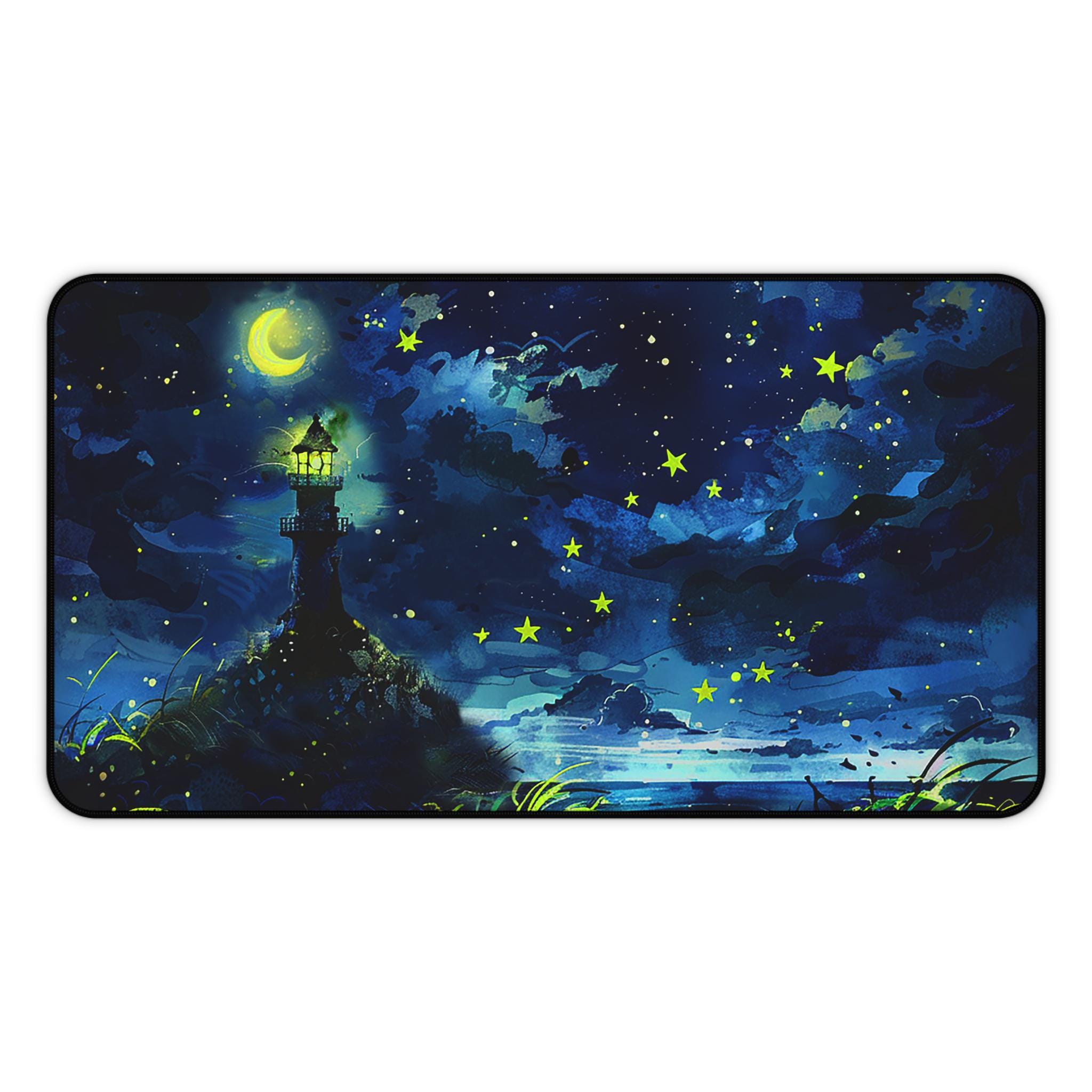 Moonlight Lighthouse Desk Mat - Etsy