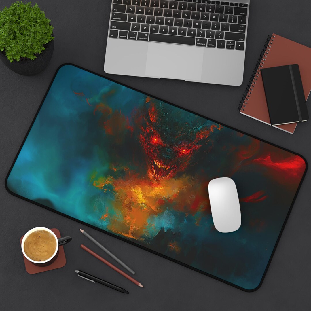 Scary Demon Horror Theme Desk Mat - Etsy