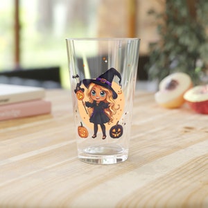 Cute Halloween Magician Girl Pint Glass, 16oz - Etsy