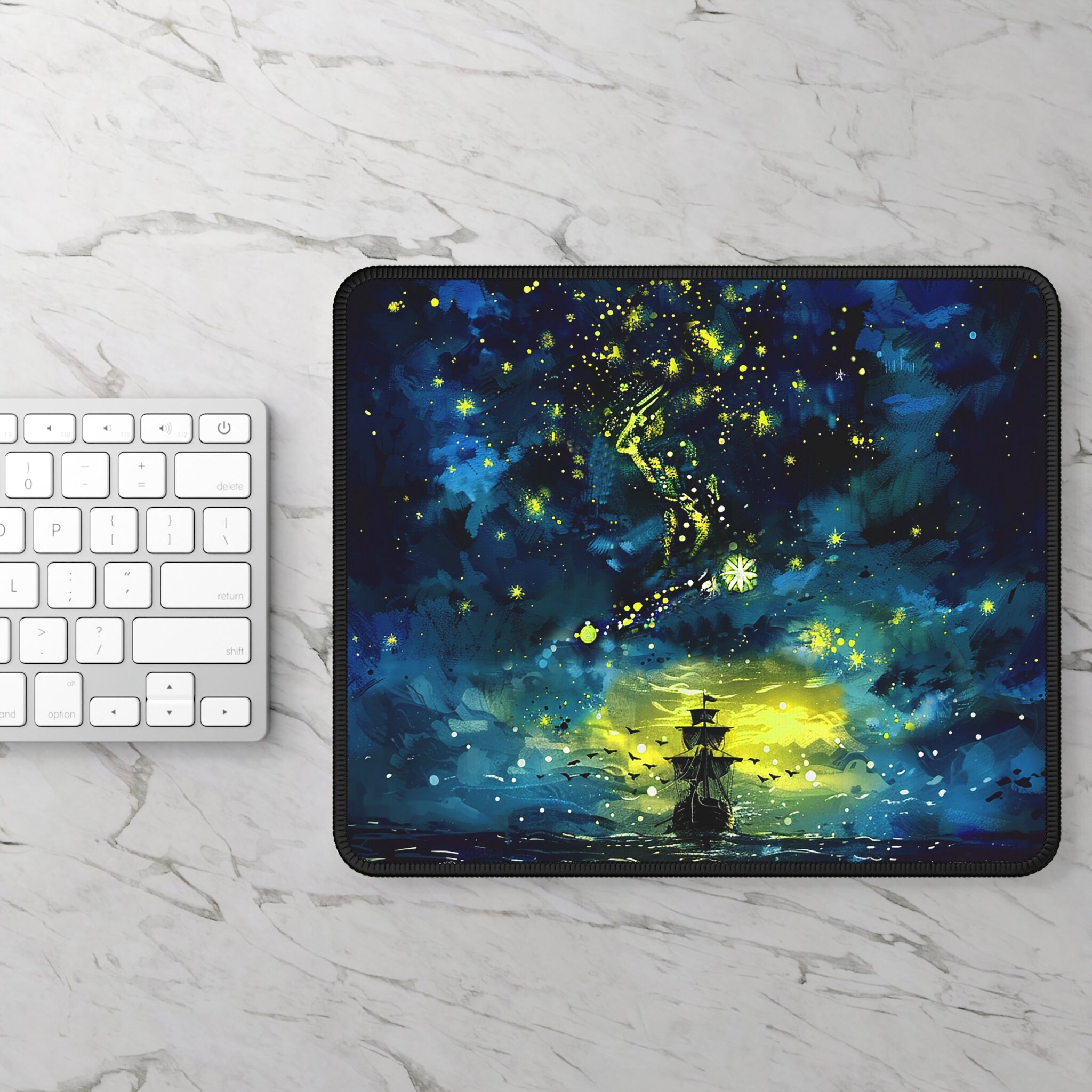 Starry Sky Lost Pirate Ship Gaming Mouse Pad - Etsy