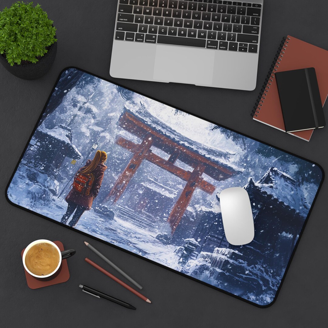 Dark Fantasy Snowy Tori Gate Desk Mat - Etsy