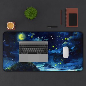 Moonlight Lighthouse Desk Mat - Etsy