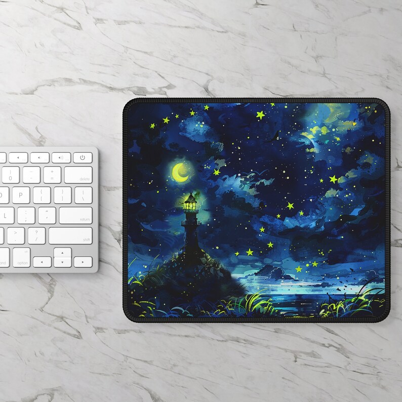 Moonlight Lighthouse Gaming Mouse Pad - Etsy