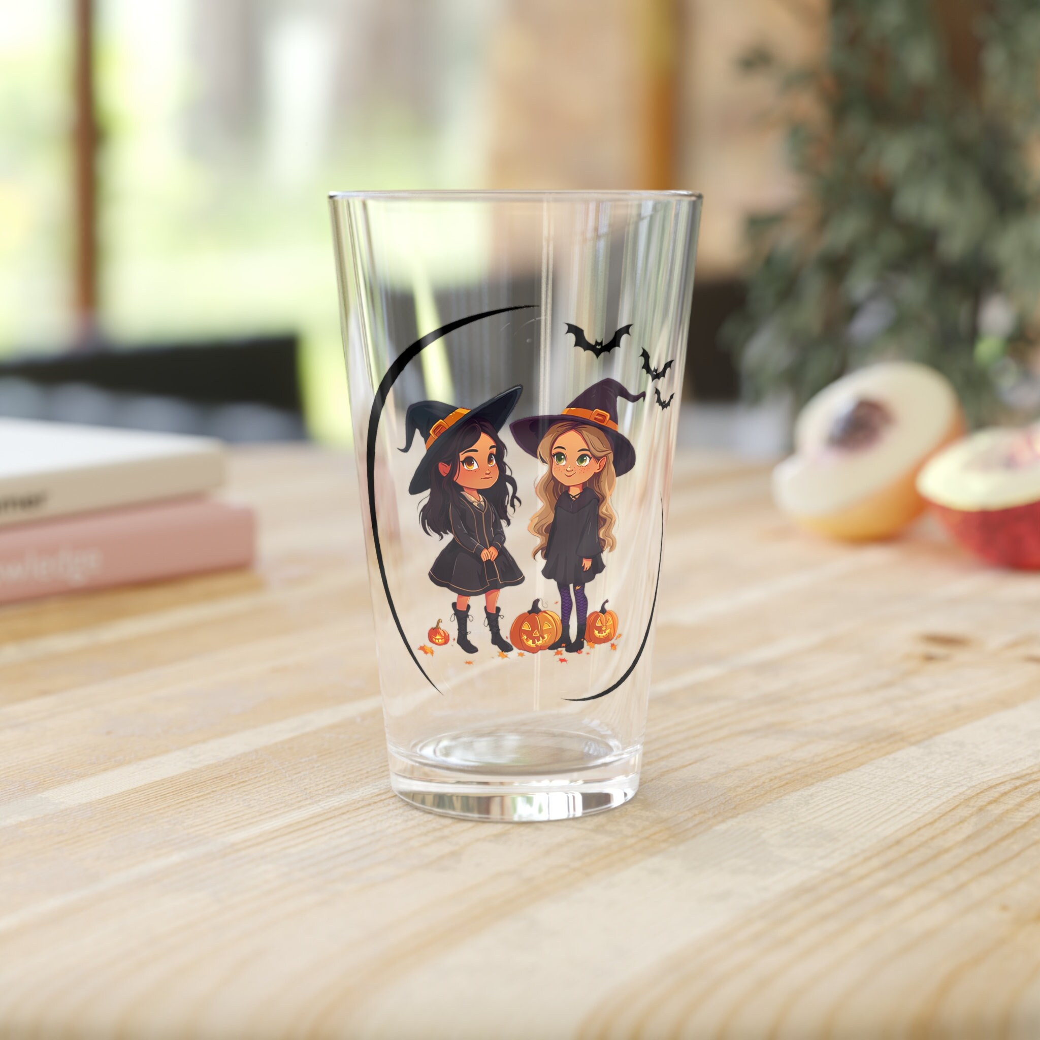 Cute Halloween Witch Girls Pint Glass, 16oz - Etsy