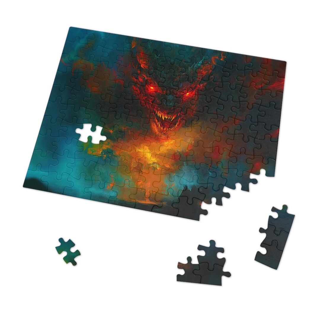 Scary Demon Horror Theme Jigsaw Puzzle (30, 110, 252, 500,1000-piece ...