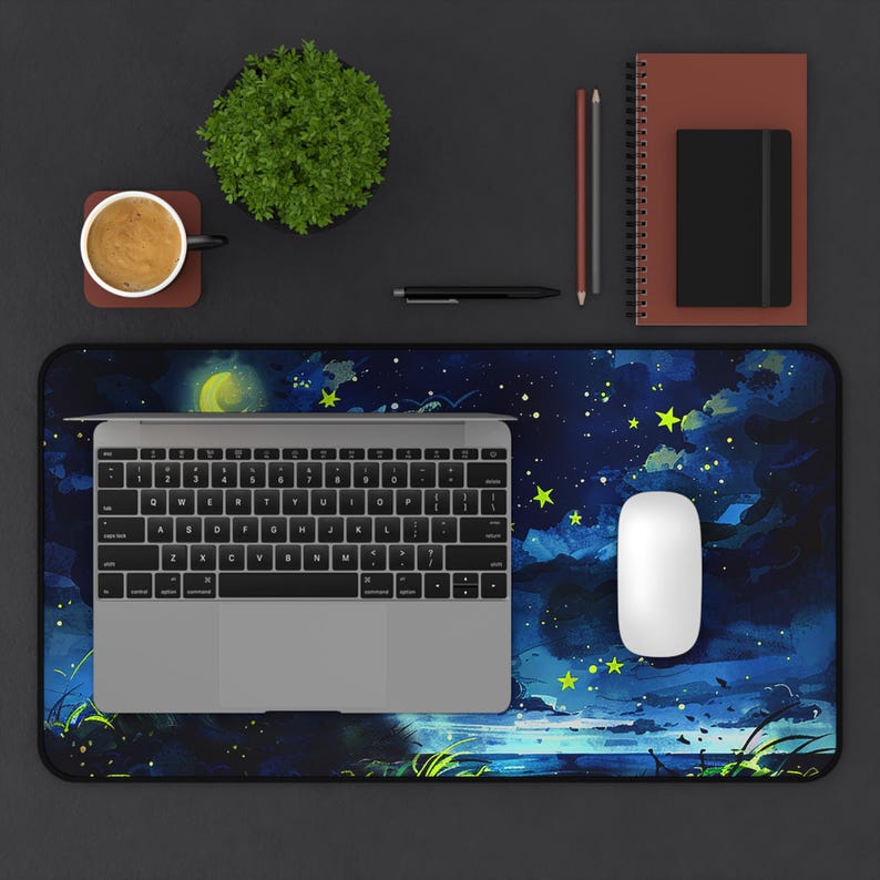 Moonlight Lighthouse Desk Mat - Etsy