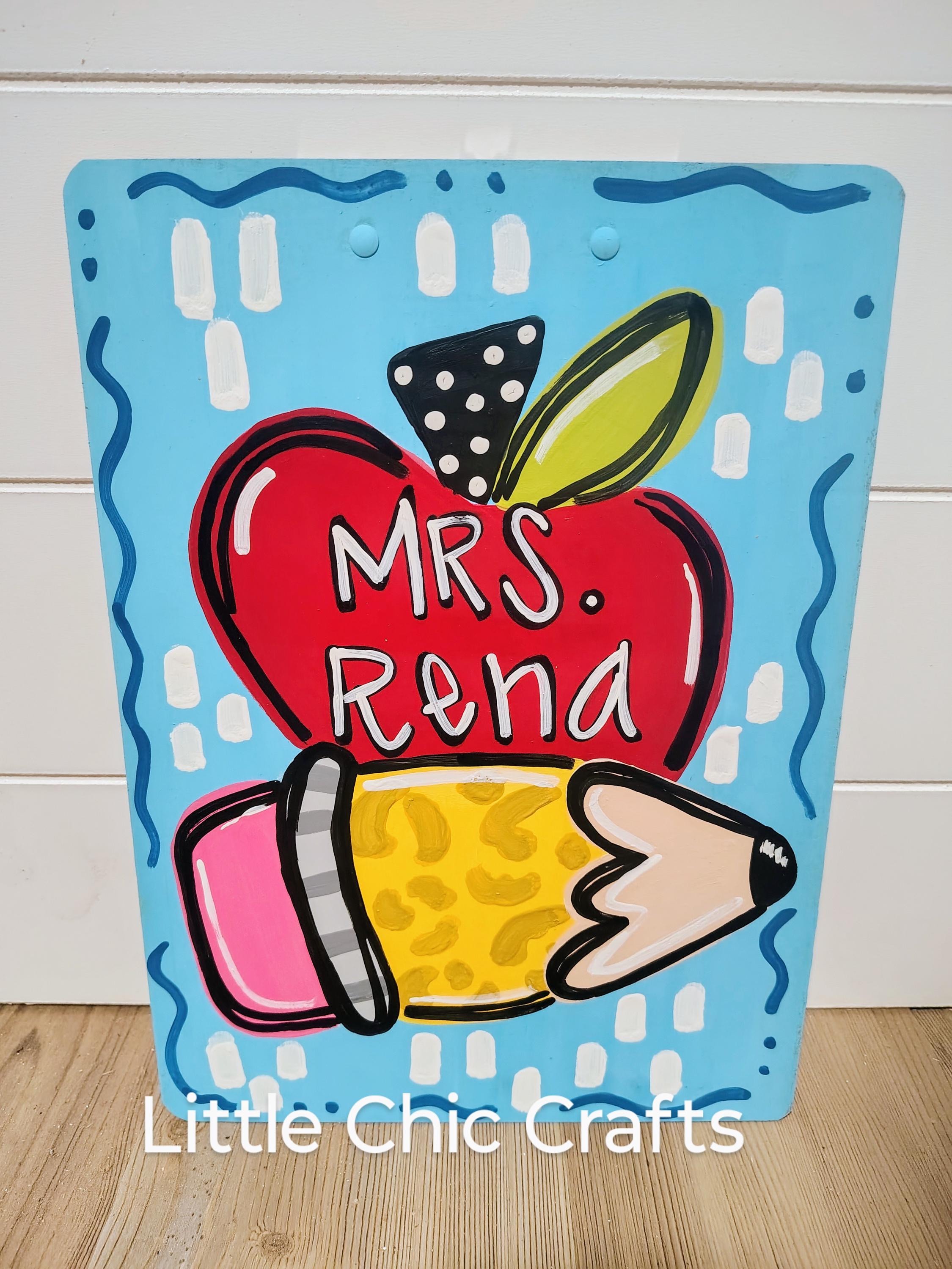 Hand Painted Clipboard Teacher- Gifts- Teacher Appreciation- Colorful ...