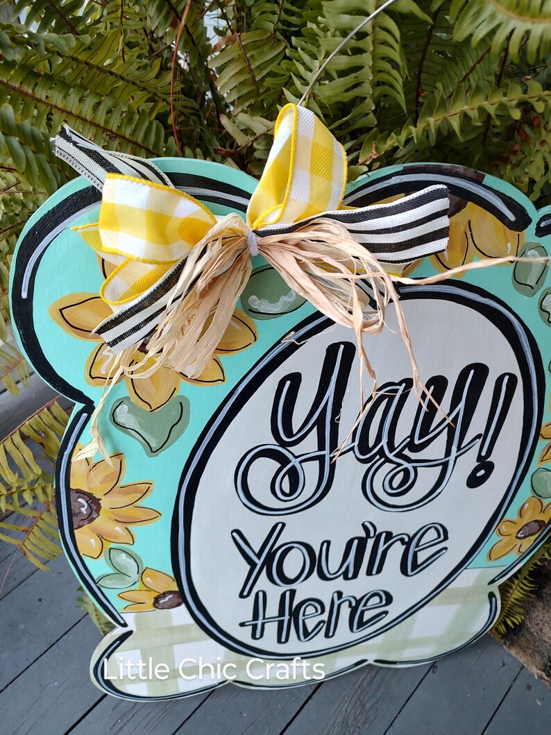Sunflower Doorhanger - Yay! You're Here- Everyday- Colorful -general ...