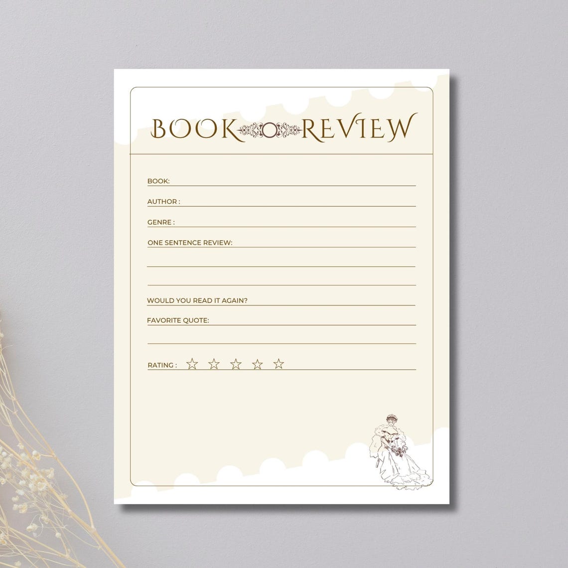 Printable Reading Log & Book Review: Minimalist Tracker (PDF Download ...