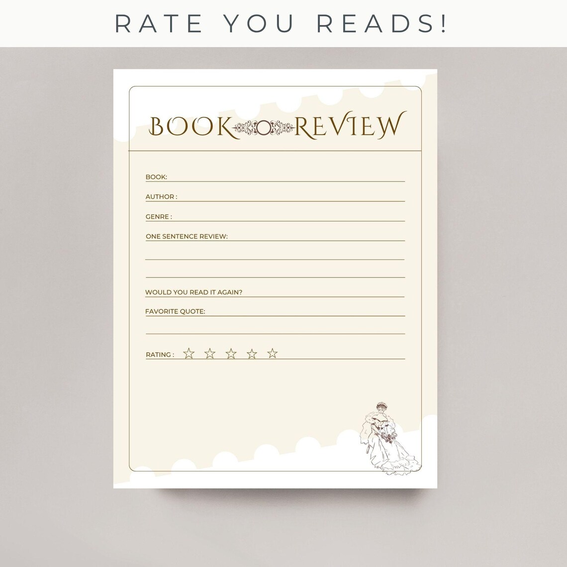 Printable Reading Log & Book Review: Minimalist Tracker (PDF Download ...