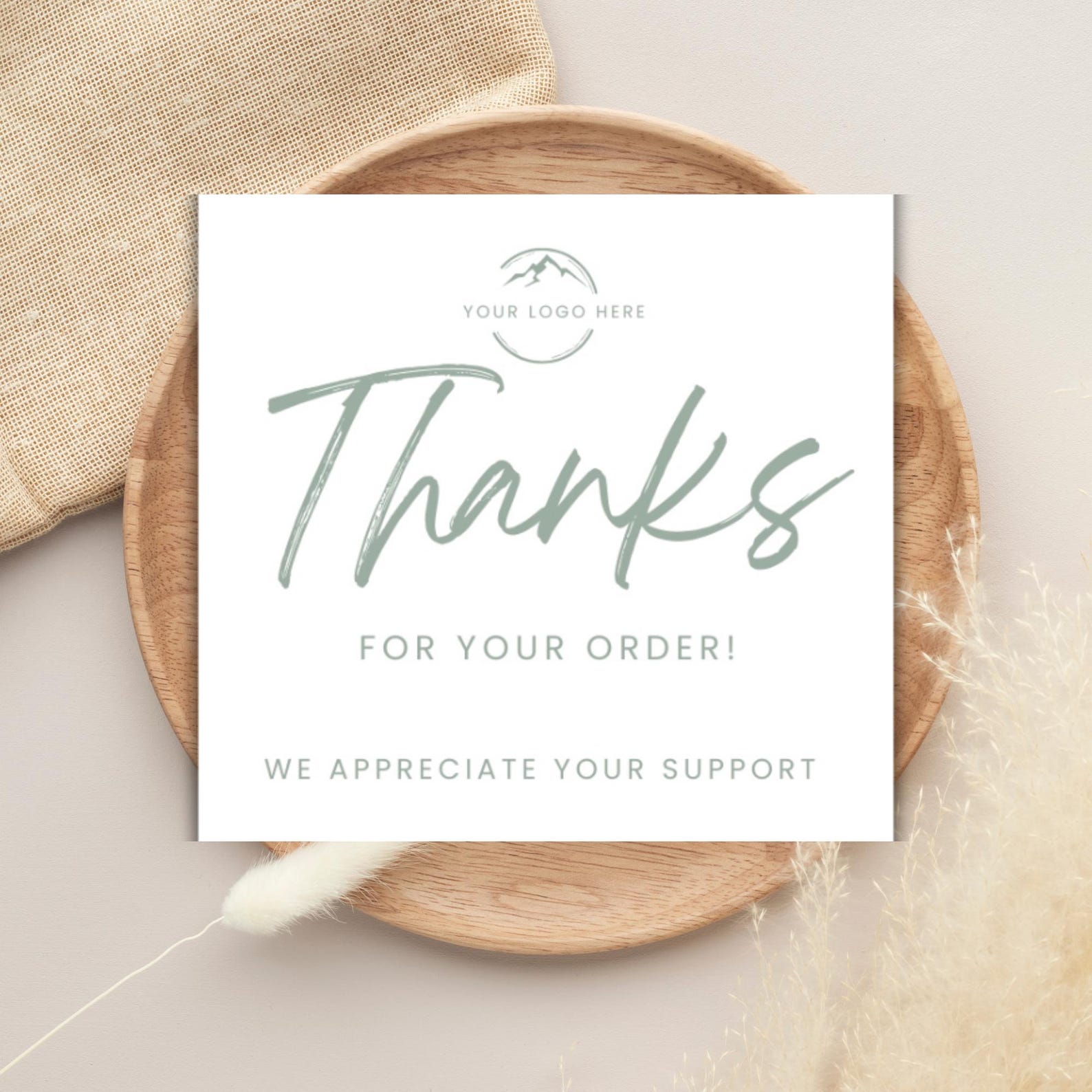 Thank You Card Template: 2x2" Square Canva Design (digital Download) - Etsy