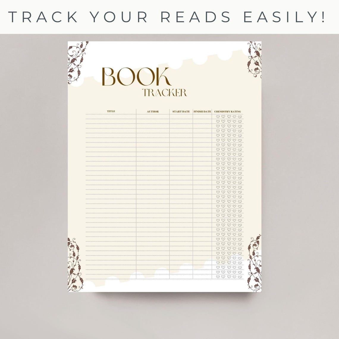 Printable Reading Log & Book Review: Minimalist Tracker (PDF Download ...