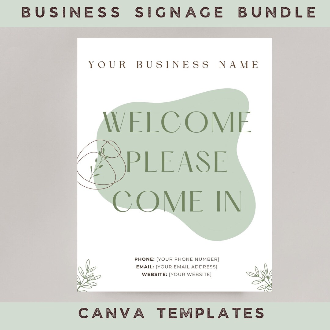 Boho Business Signage Templates: Salon Boutique Studio (canva, 8x10 ...