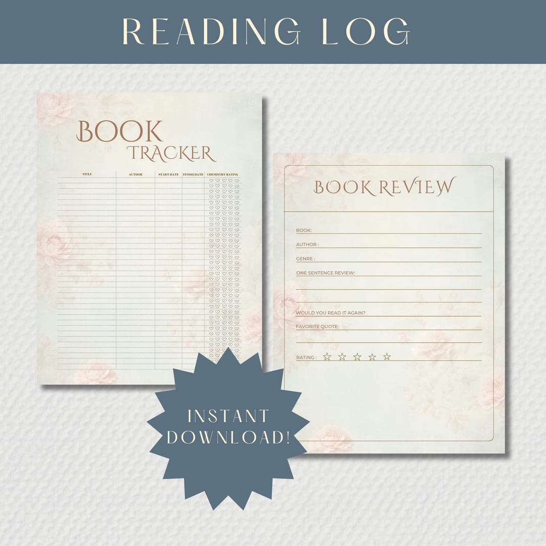 Printable Reading Log & Book Review: Minimalist Tracker (PDF Download ...
