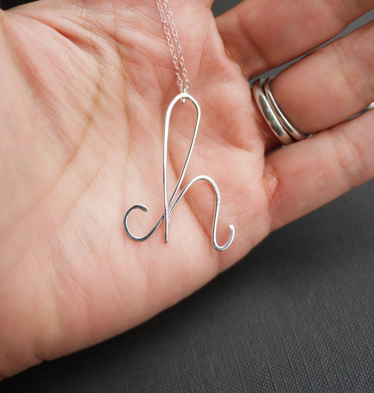 Sterling Silver Initial Pendant Necklaces by I Heart This - Etsy