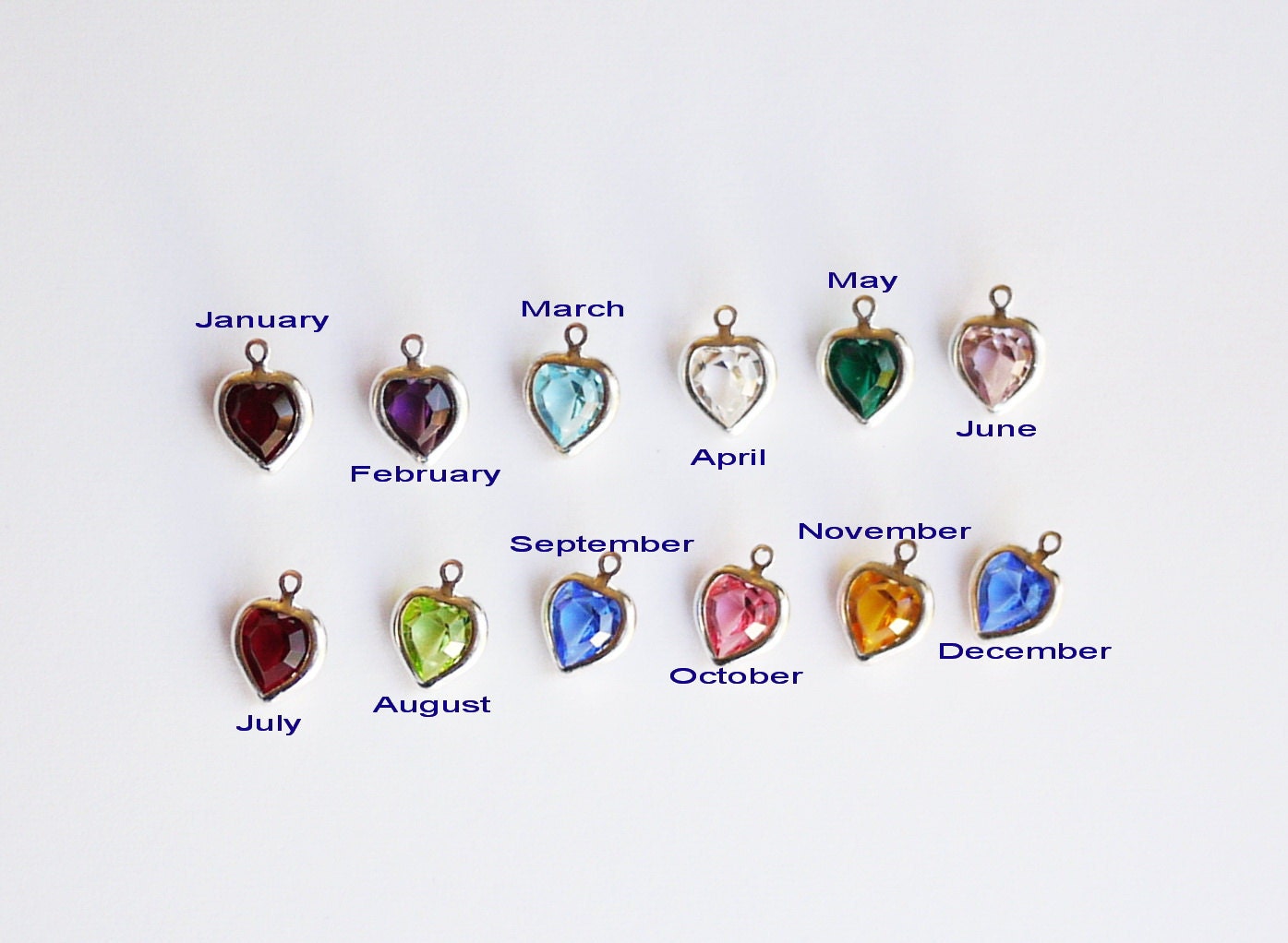 Heart Shaped Birthstone Crystal | Etsy