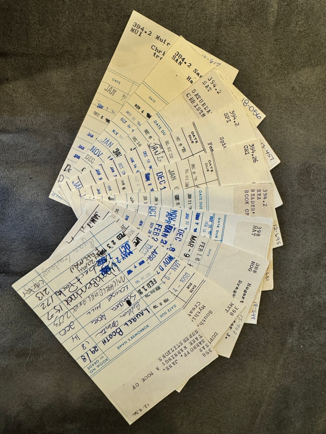 Vintage Library Due Date Cards Physical Cards - Etsy