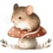 Mouse Sat on a Toadstool Watercolour Illustration, High Quality Digital ...