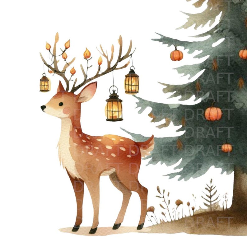 Halloween Forest, Creepy-cute Woodland Animals Clipart Bundle ...