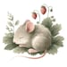Mouse Sat on a Toadstool Watercolour Illustration, High Quality Digital ...