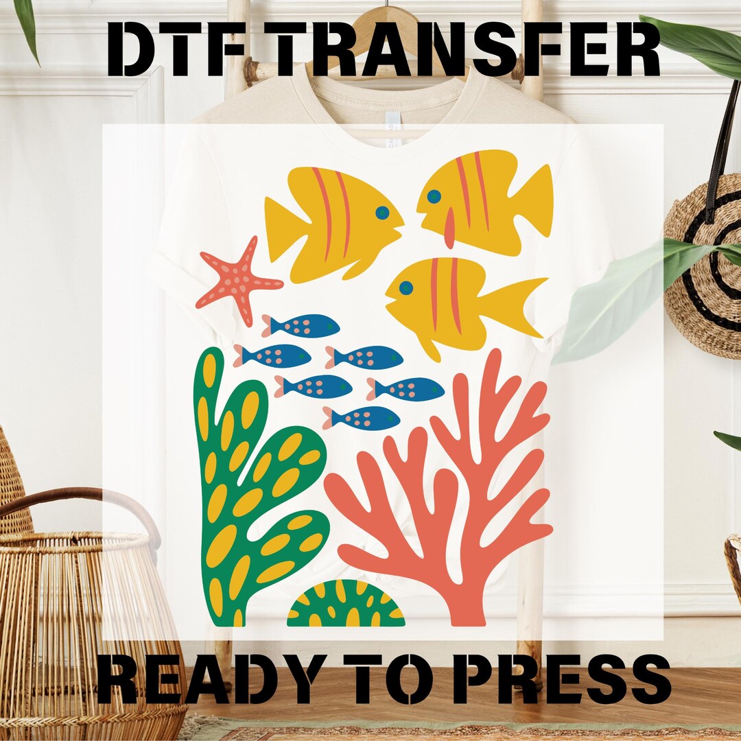 Vintage Summer Ready to Press, Sea Animal DTF Transfer, Ocean Nature ...