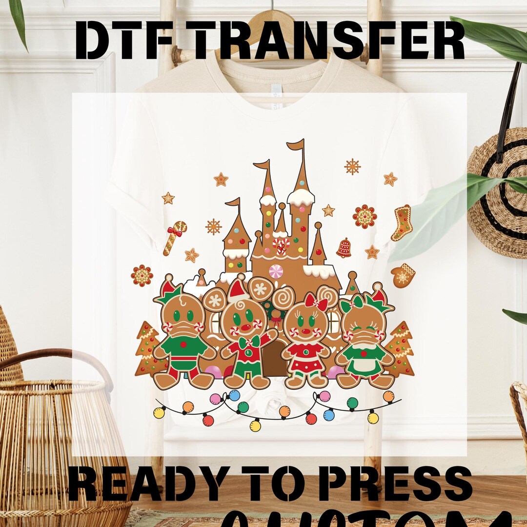 Disney Gingerbread DTF Transfer, Mickeyand Friends Gingerbread Ready to ...