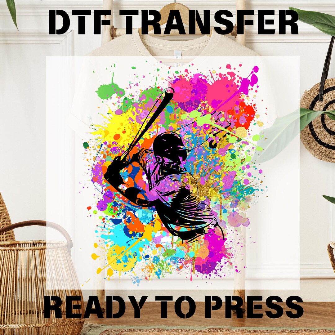 Baseball Player DTF Transfer: Colorful Sport Season Heat Transfer - Etsy