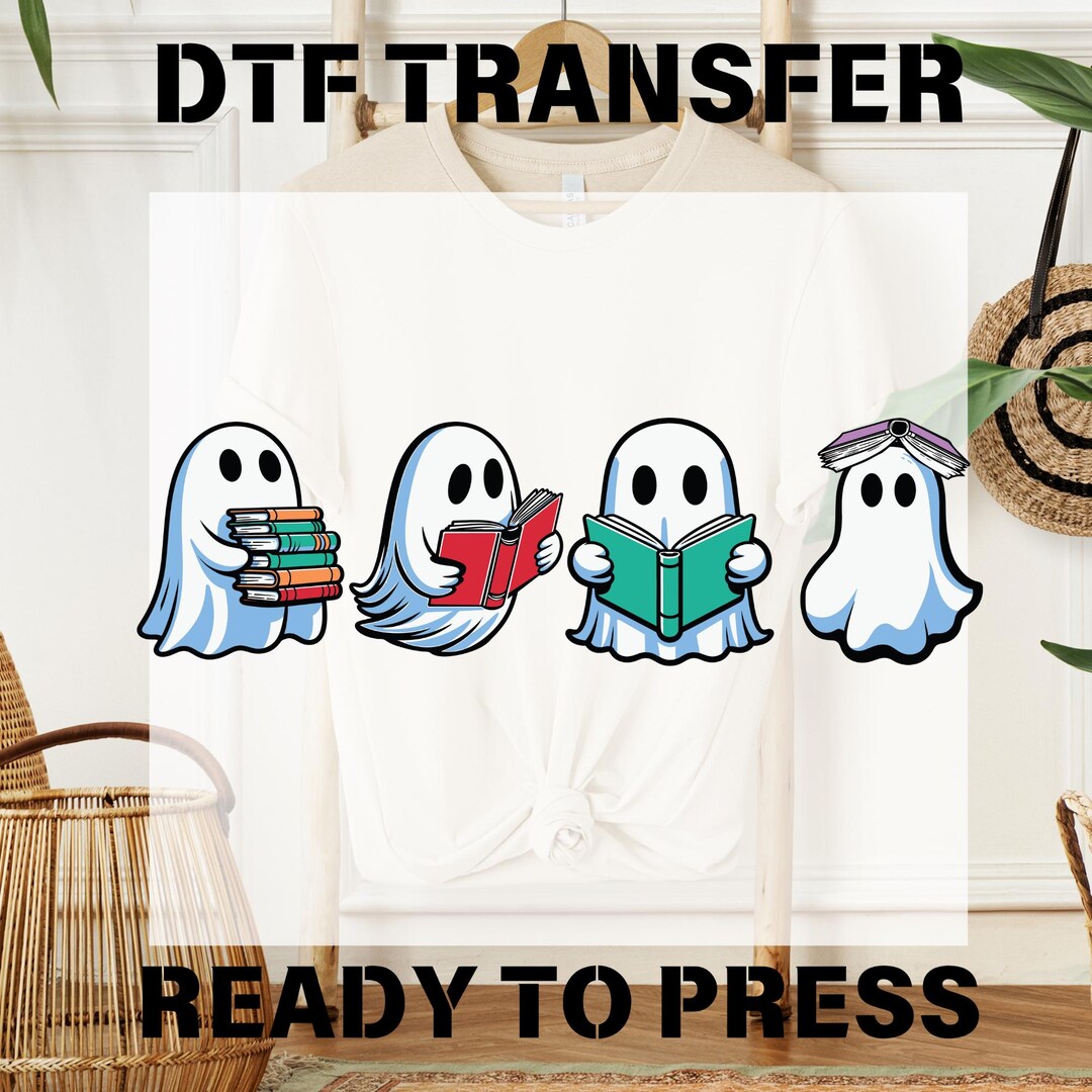 Halloween Dtf Transfers, Cute Halloween Ghosts Dtf, Ready to Press, Spooky Season Dtf, Ghosts ...
