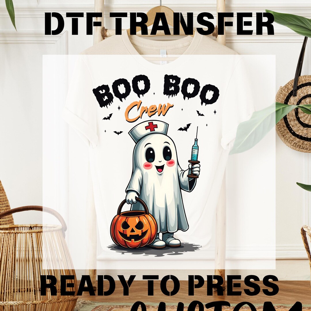 Boo Boo Crem Dtf Transfer, Ready to Press, Funny Halloween Nurse DTF Transfer, Heat ...