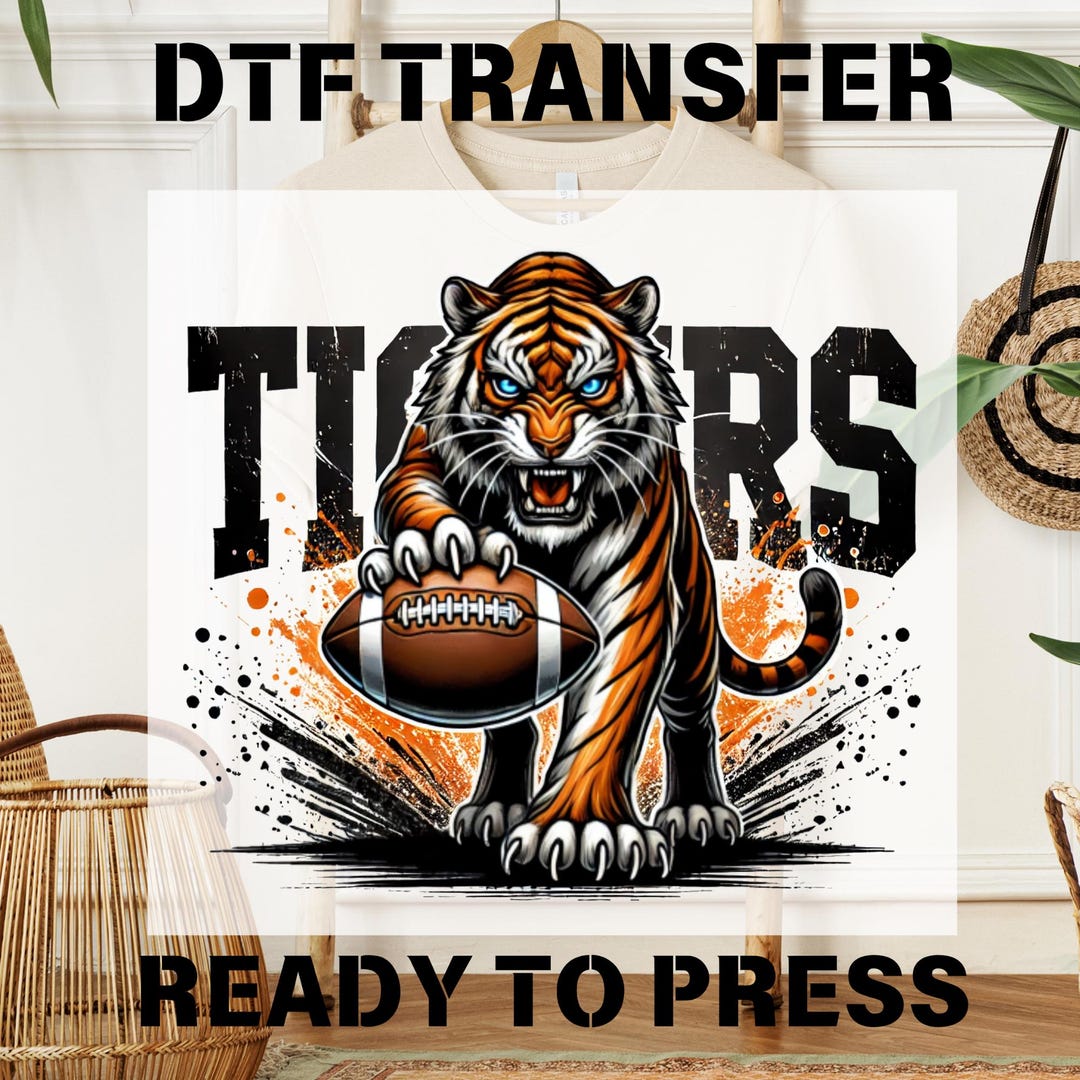 Tigers Football DTF Transfer: Game Day Heat Press Design - Etsy