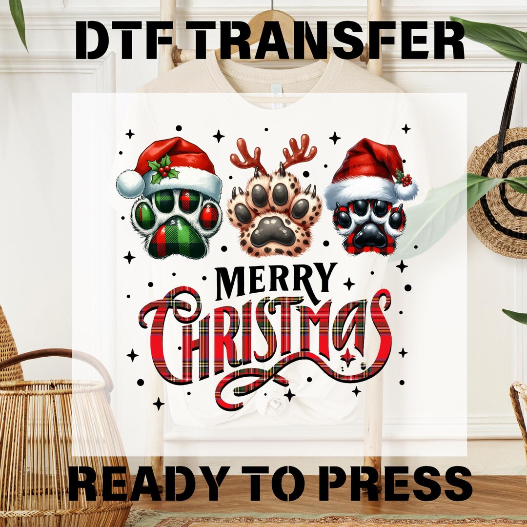 Merry Christmas Dog DTF Transfer, Dog Christmas DTF, Dog Mama Ready to ...