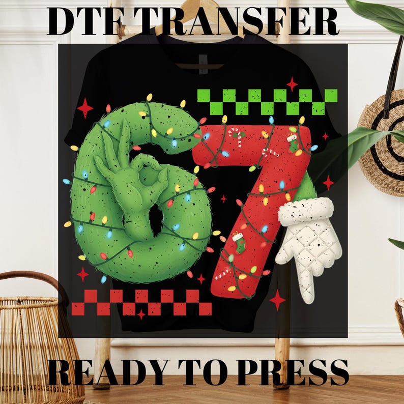Santa Says Six Seven Christmas DTF Transfer, Funny Meme Print - Etsy