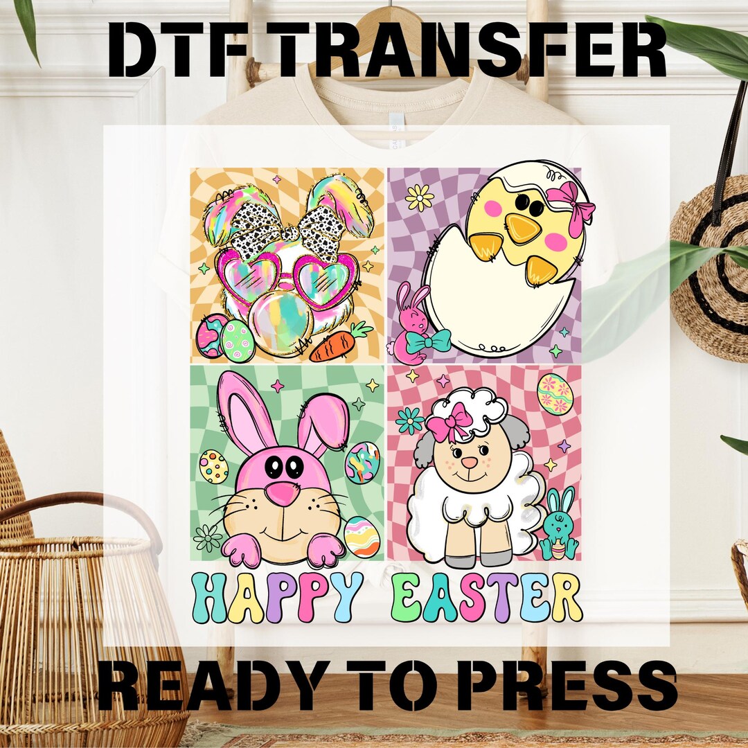 Easter Coquette Bunny Ready to Press, Cute Easter DTF Transfer, Happy ...
