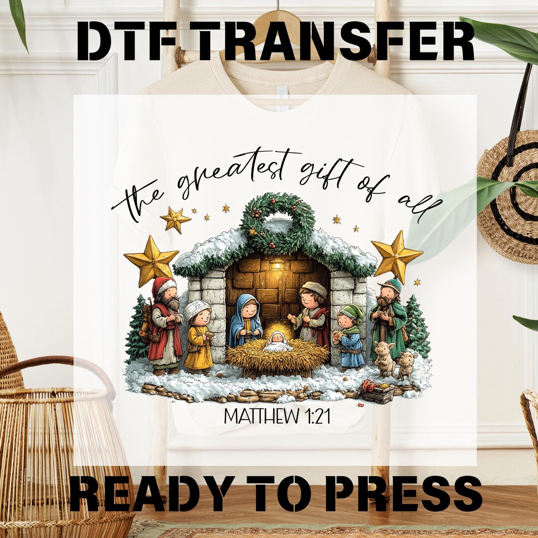 Baby Jesus Christmas DTF Transfer: Christian Heat Press Design - Etsy